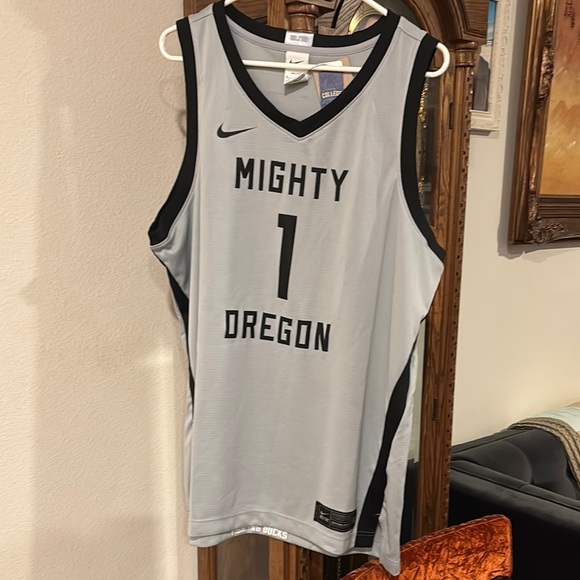 Nike | Shirts | Nike Mighty Oregon Gray Basketball Jersey | Poshmark